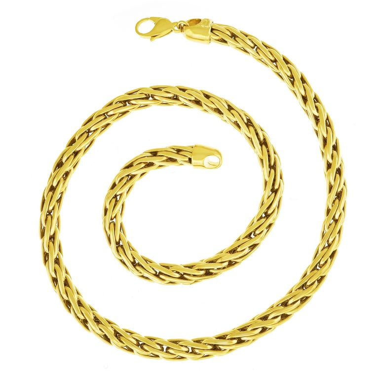 Handmade Russian Braid Gold Necklace at 1stDibs