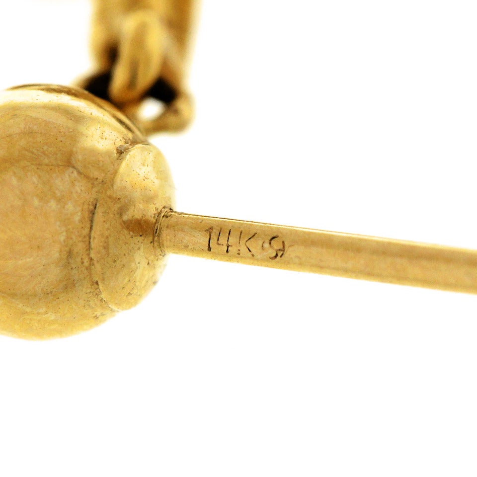 Victorian Diamond Gold Dangle Earrings at 1stDibs