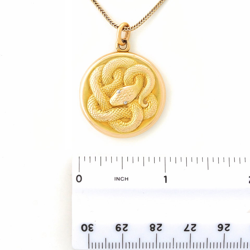 Snake Locket with Diamond Eyes at 1stDibs