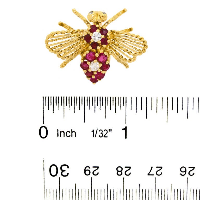 Cartier Ruby Diamond Bee Pin at 1stDibs | cartier bee