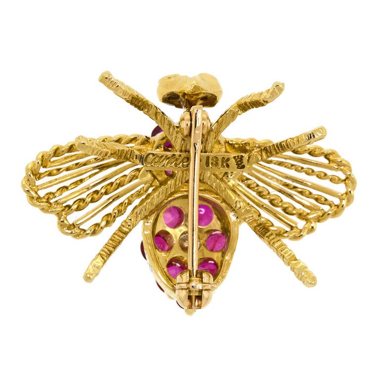 Cartier Ruby Diamond Bee Pin at 1stDibs | cartier bee