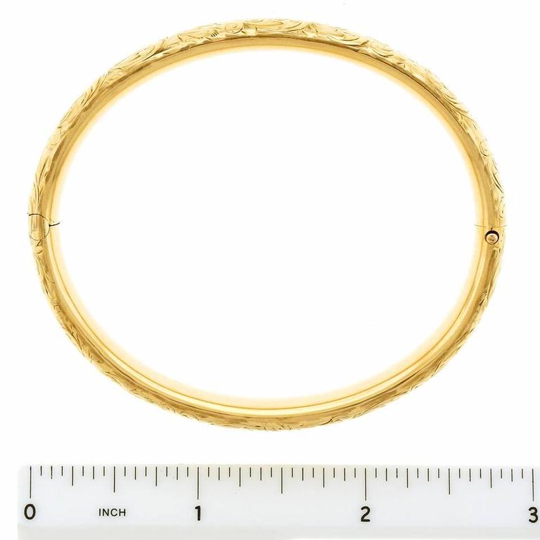 Antique Hand Engraved Gold Bangle at 1stDibs