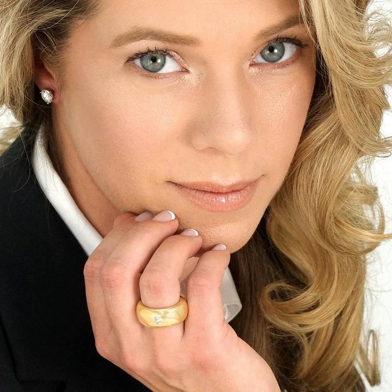 Chunky Diamond Gold Band Ring at 1stDibs