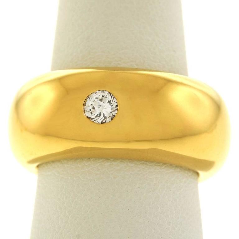 Chunky Diamond Gold Band Ring at 1stDibs