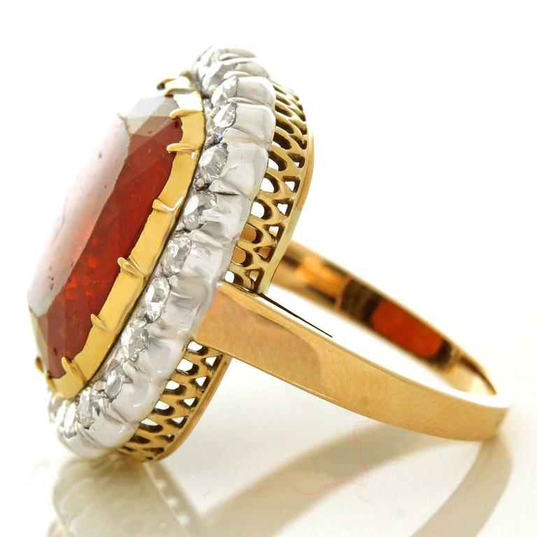 Stunning Antique Garnet Diamond Gold Ring at 1stDibs