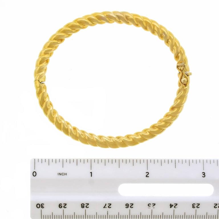 Tiffany and Co. Twisted Rope Motif Gold Bangle at 1stDibs