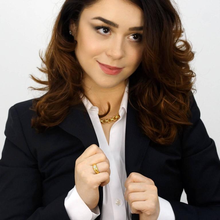 Art Deco Gypsy-Set Diamond Gold Stacking Ring at 1stDibs