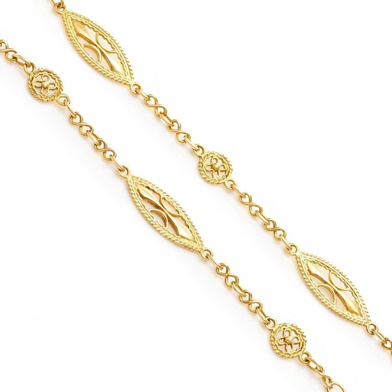 28-inch Antique French Filigree Gold Necklace at 1stDibs | 28 inch ...