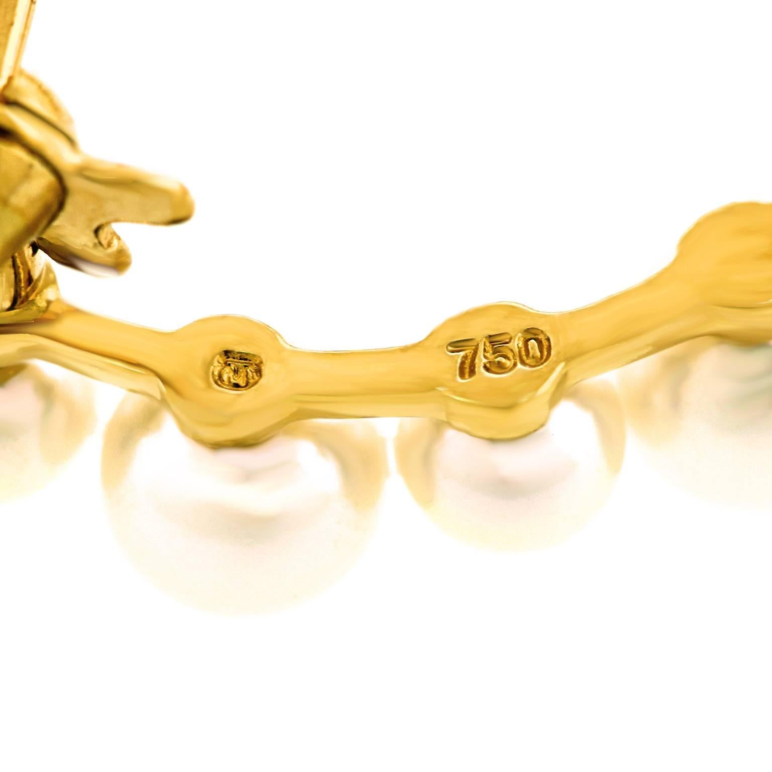 Mikimoto Pearl Gold Circle Pin at 1stDibs | pearl circle brooch ...