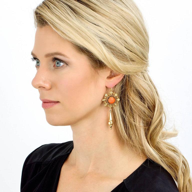 Antique Italian Coral and Gold Earrings at 1stDibs | antique italian ...