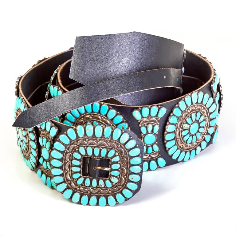 Spectacular Turquoise Set Zuni Concho Belt at 1stDibs
