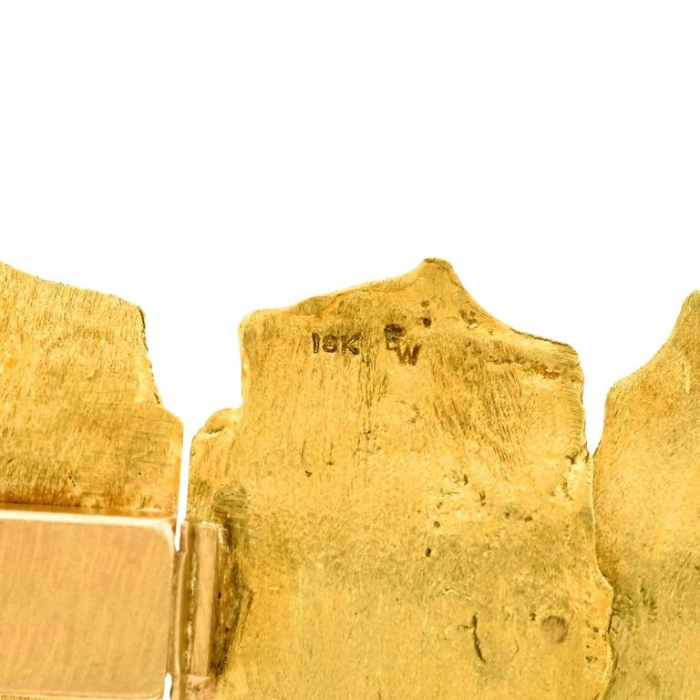 Spectacular Ed Wiener Modernist Gold Necklace at 1stDibs