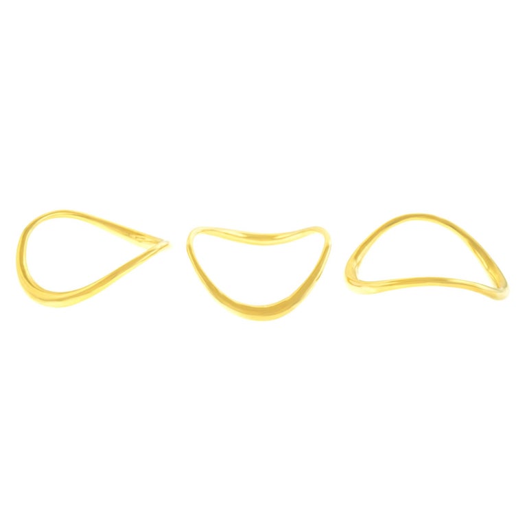 Set of Three Modernist Gold Bangles by Timothy Grannis at 1stDibs ...