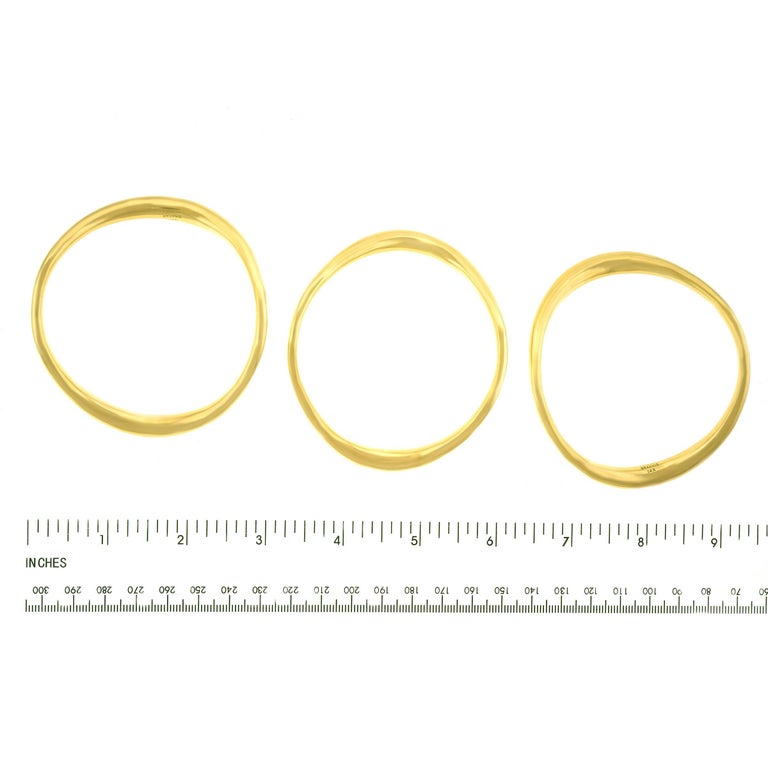 Set of Three Modernist Gold Bangles by Timothy Grannis at 1stDibs ...