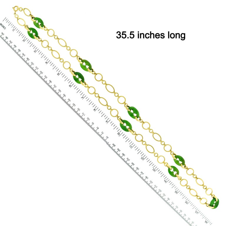 Carved Jade Gucci Link and Gold Necklace at 1stDibs | gucci jade necklace