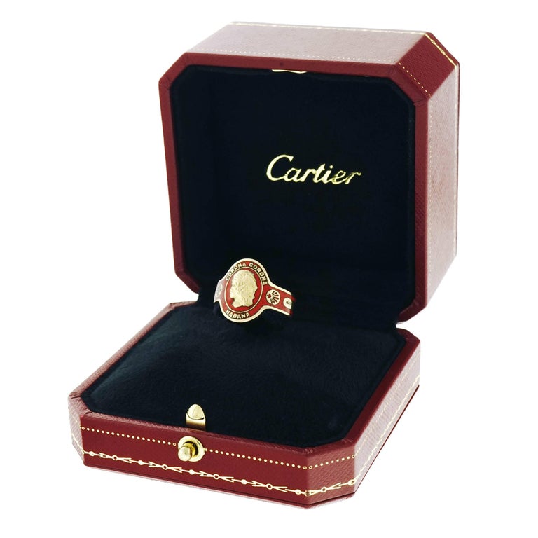 Cartier Enamel on Gold Cigar Band Ring at 1stDibs | cartier cigar band ring