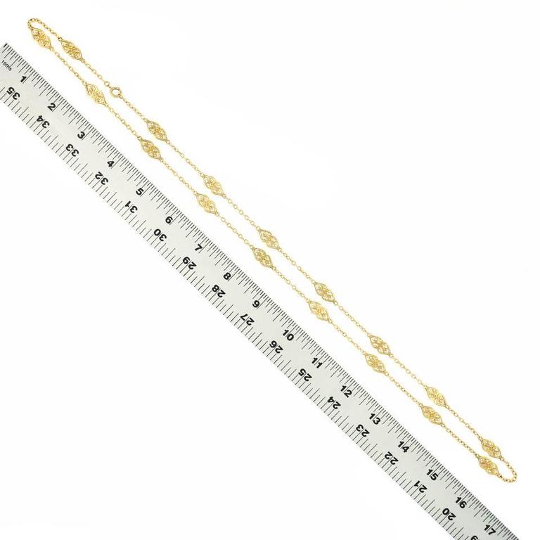 French Antique Gold Filigree Necklace at 1stDibs