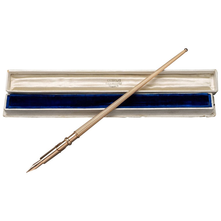 1890s Russian Imperial-era Gold Dip Pen by Friedrich Köchli St ...