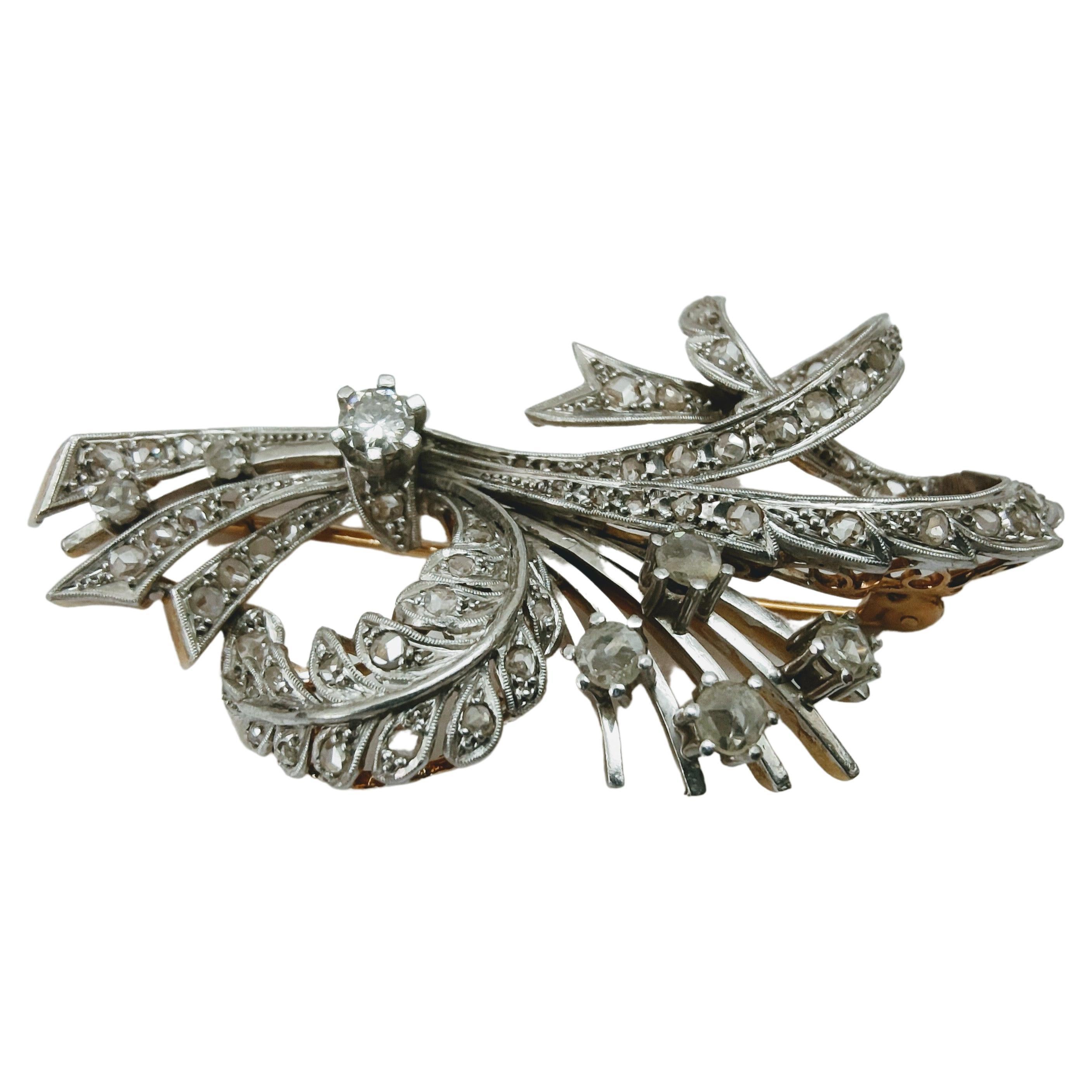 Beautiful Parakeet Motif Yellow Gold Brooche with Diamonds and Rubys ...