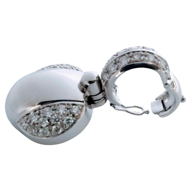 Pendant Hinge Closure Diamond Brilliant Cut White Gold 18 Karat For ...