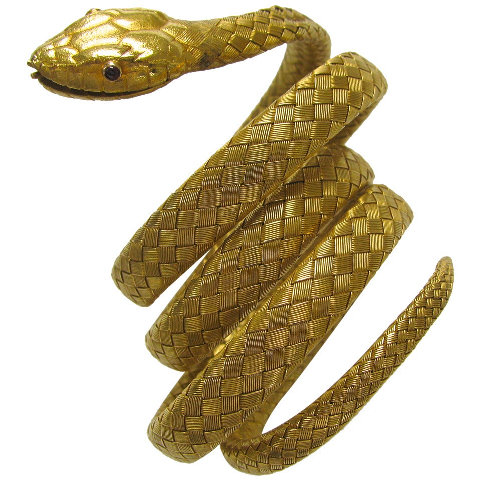 Victorian Gold Serpent Bracelet at 1stDibs | serpent bracelet gold