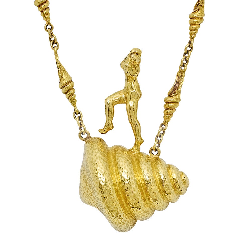 Salvador Dali Gold Necklace and Bracelet Set at 1stDibs