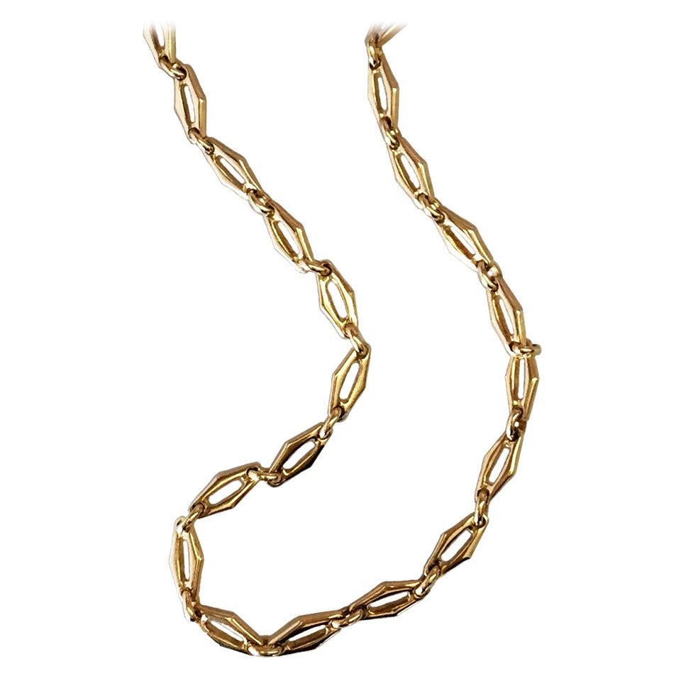 Cartier Double C Gold Long Chain Necklace at 1stDibs