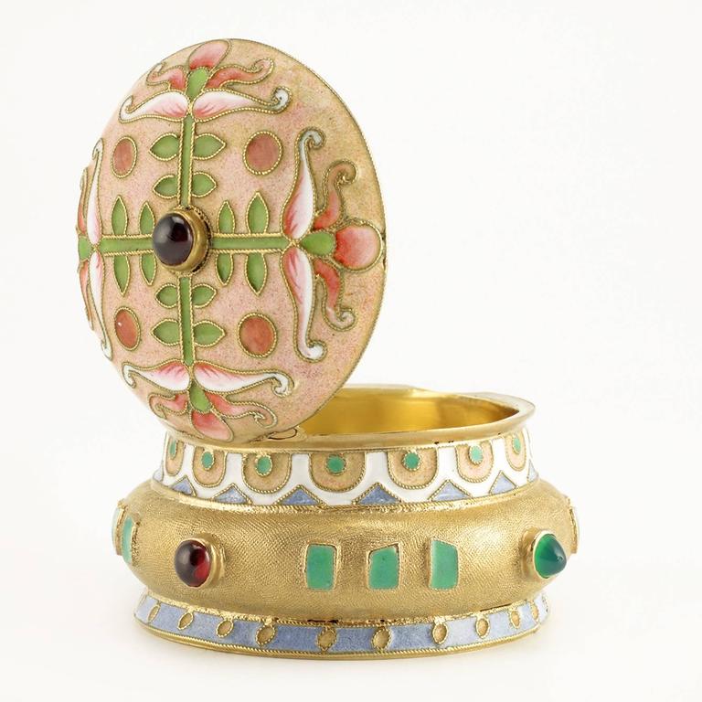 Antique Russian Unusual Maria Semenova Shaded Enamel Pill or Pastille ...