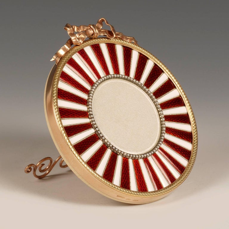 Rare Fabergé Enamel Pearl Photograph Frame For Sale at 1stDibs