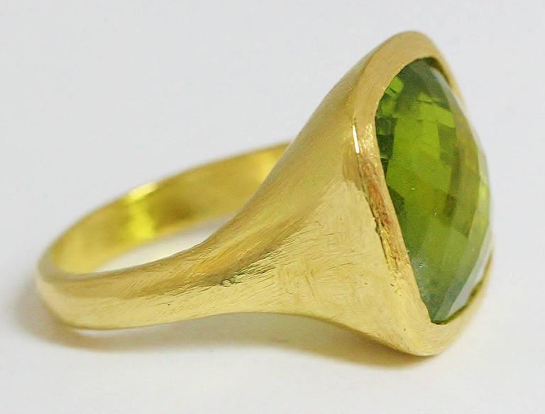 Dominique Cohen Peridot Gold Ring For Sale at 1stDibs