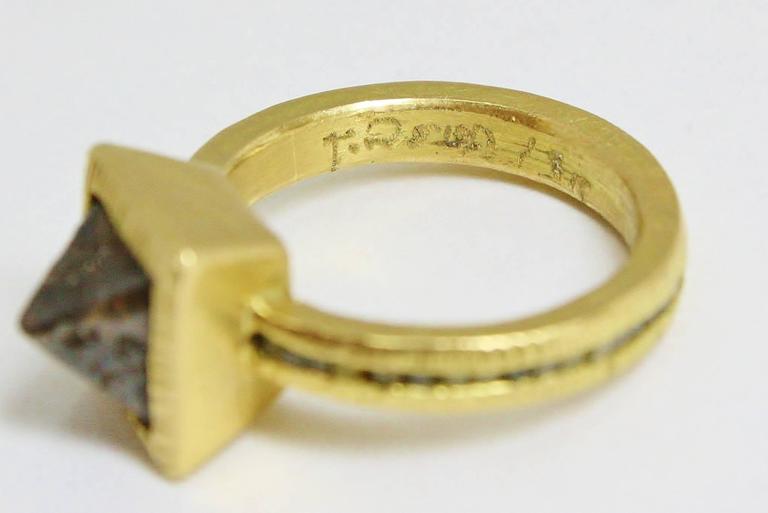 Todd Reed Raw Diamond Gold Ring For Sale at 1stDibs