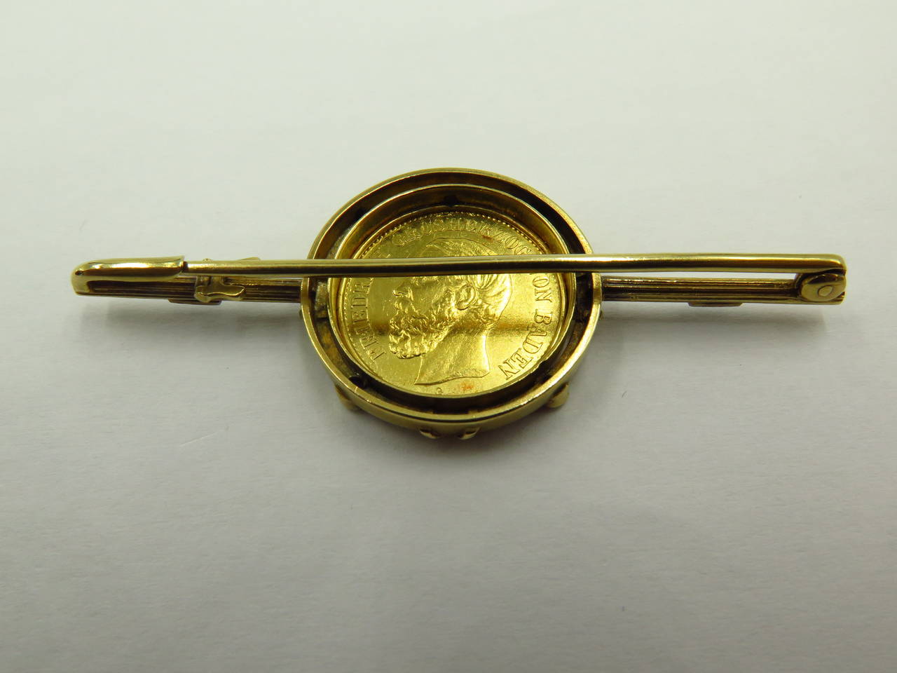 1877 Antique 5 Marks Coin Gold Platinum Pin For Sale at 1stDibs