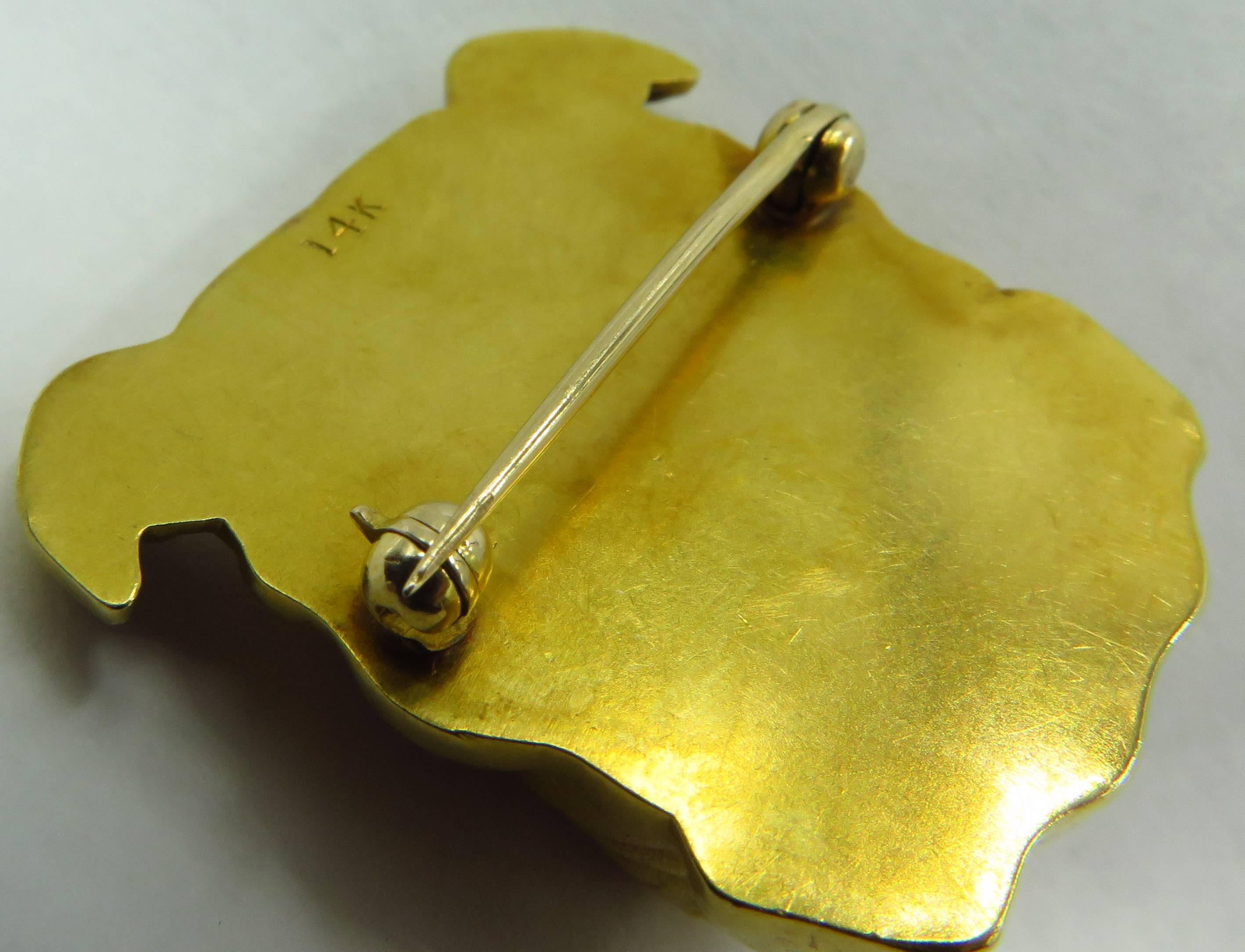 Fantastic Victorian Detailed Gold Bulldog Pin With Cabochon Cut Ruby ...