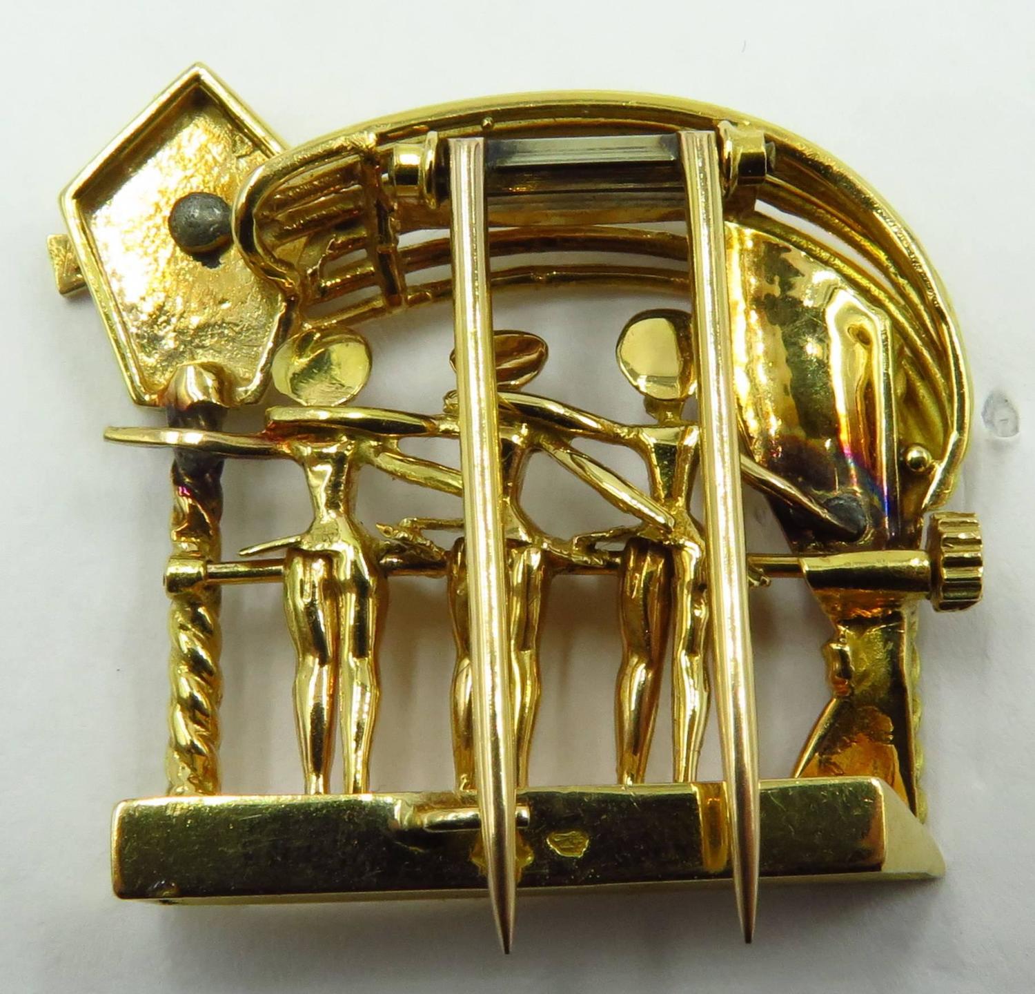 French Enamel Movable Pin Gold Moulin Rouge Can-Can Girls Kicking For ...