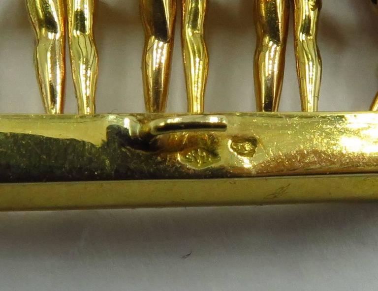 French Enamel Movable Pin Gold Moulin Rouge Can-Can Girls Kicking For ...