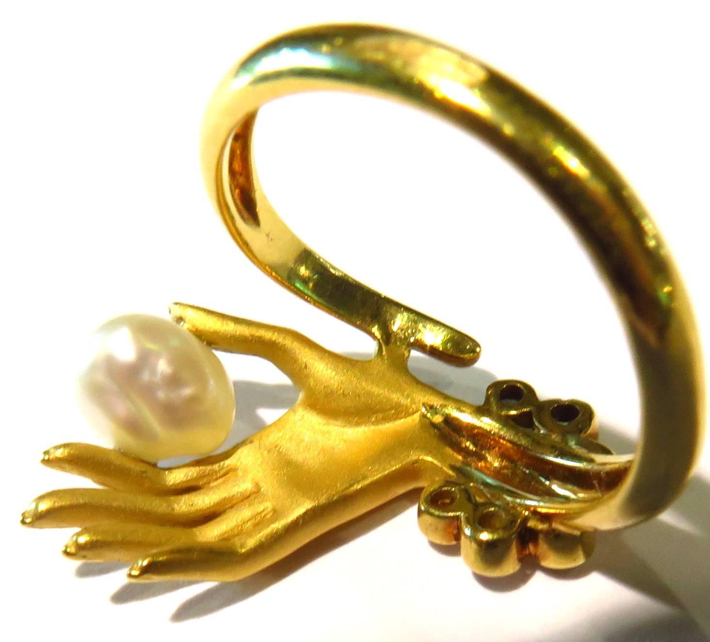 Carrera y Carrera Gold Diamond Hand Ring Delicate at 1stDibs | carrera ...