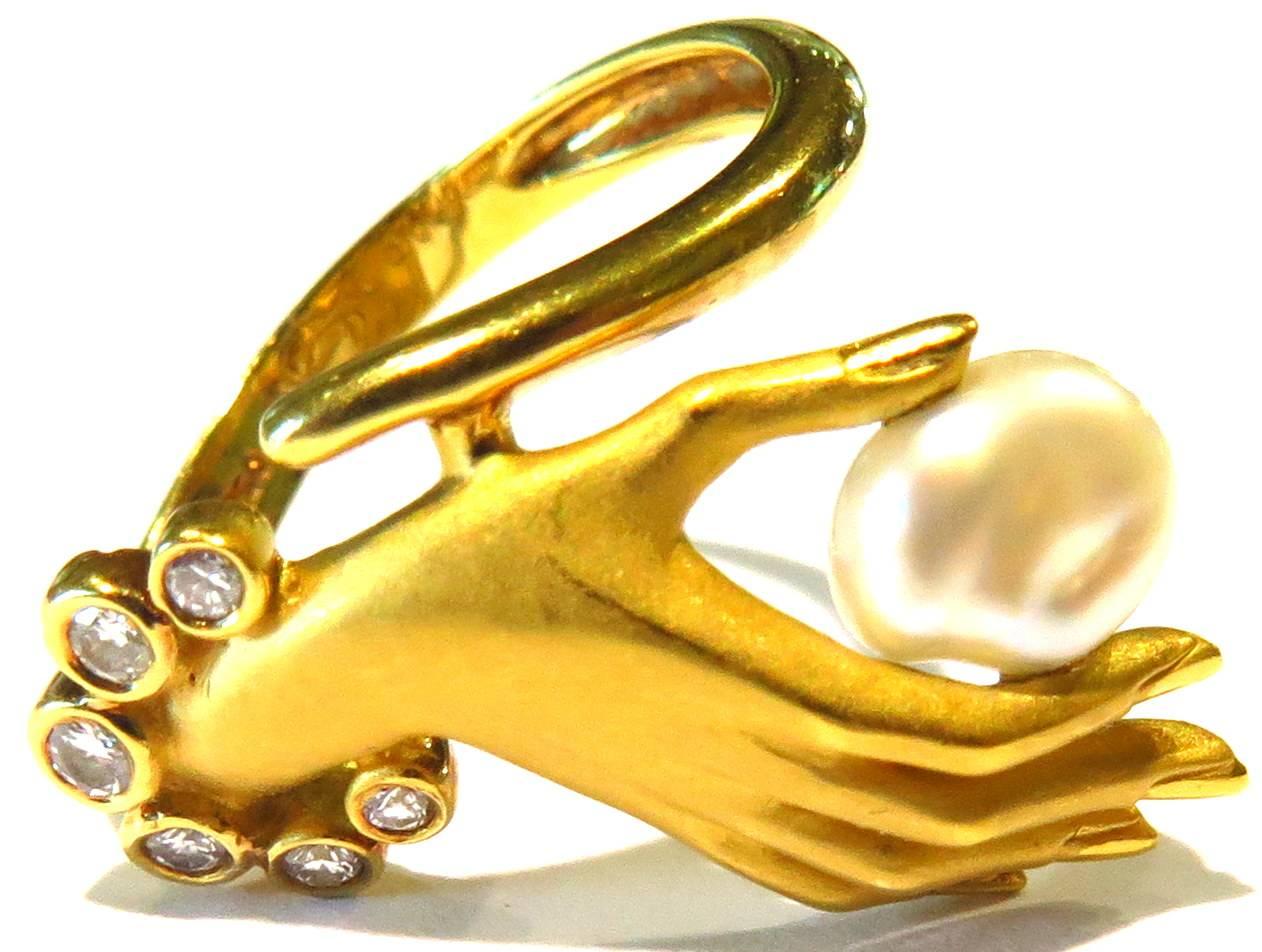 Carrera y Carrera Gold Diamond Hand Ring Delicate at 1stDibs | carrera ...