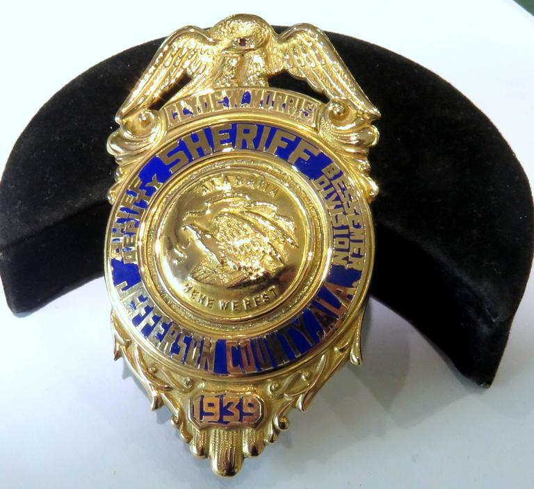 Alabama Sheriff/Police Presentation Badge Authentic Gold Dated 1-16 ...