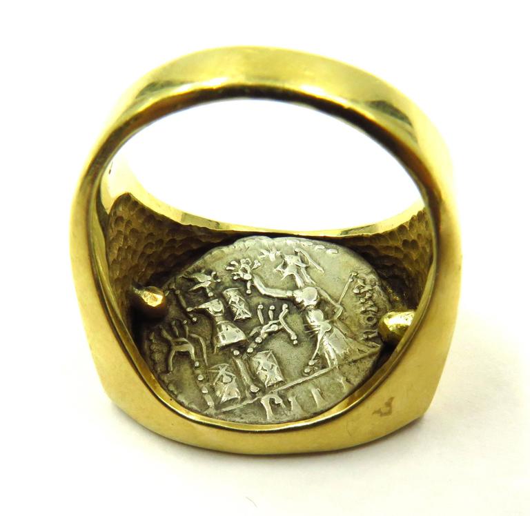 Unique Ancient Coin Roman God Janus Denarius Gold Ring at 1stDibs ...