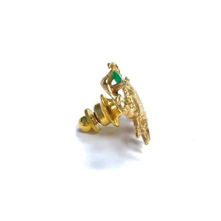 CINI Vintage Emerald Gold Crab Tie Tack Pin For Sale at 1stDibs ...