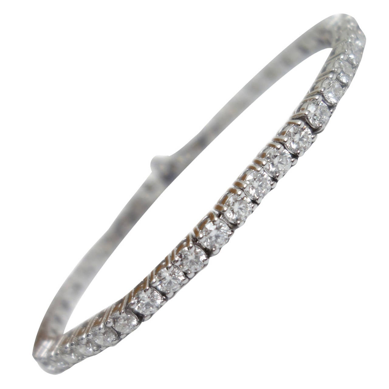 8 Carat Diamond Gold In Line Tennis Bracelet At 1stDibs