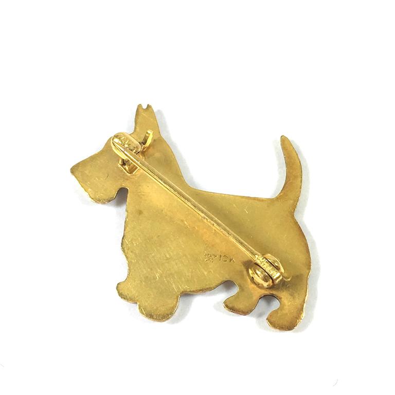 Small Gold Terrier Dog Pin Brooch at 1stDibs