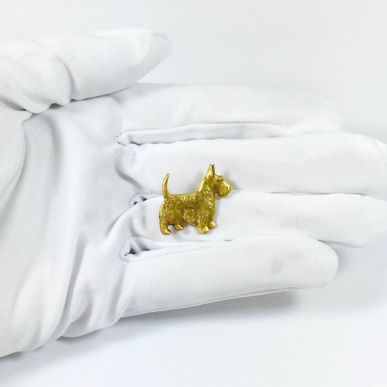 Small Gold Terrier Dog Pin Brooch at 1stDibs