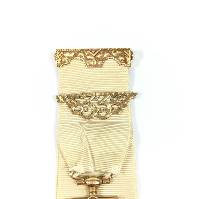 33rd Degree Scottish Rite Masonic Ribbon Enamel Gold Medal at 1stDibs ...
