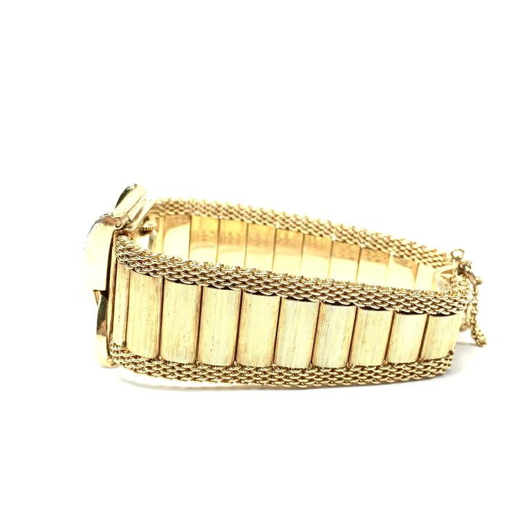 Large Diamond Gold Covered Face Bracelet Watch at 1stDibs | watch with ...