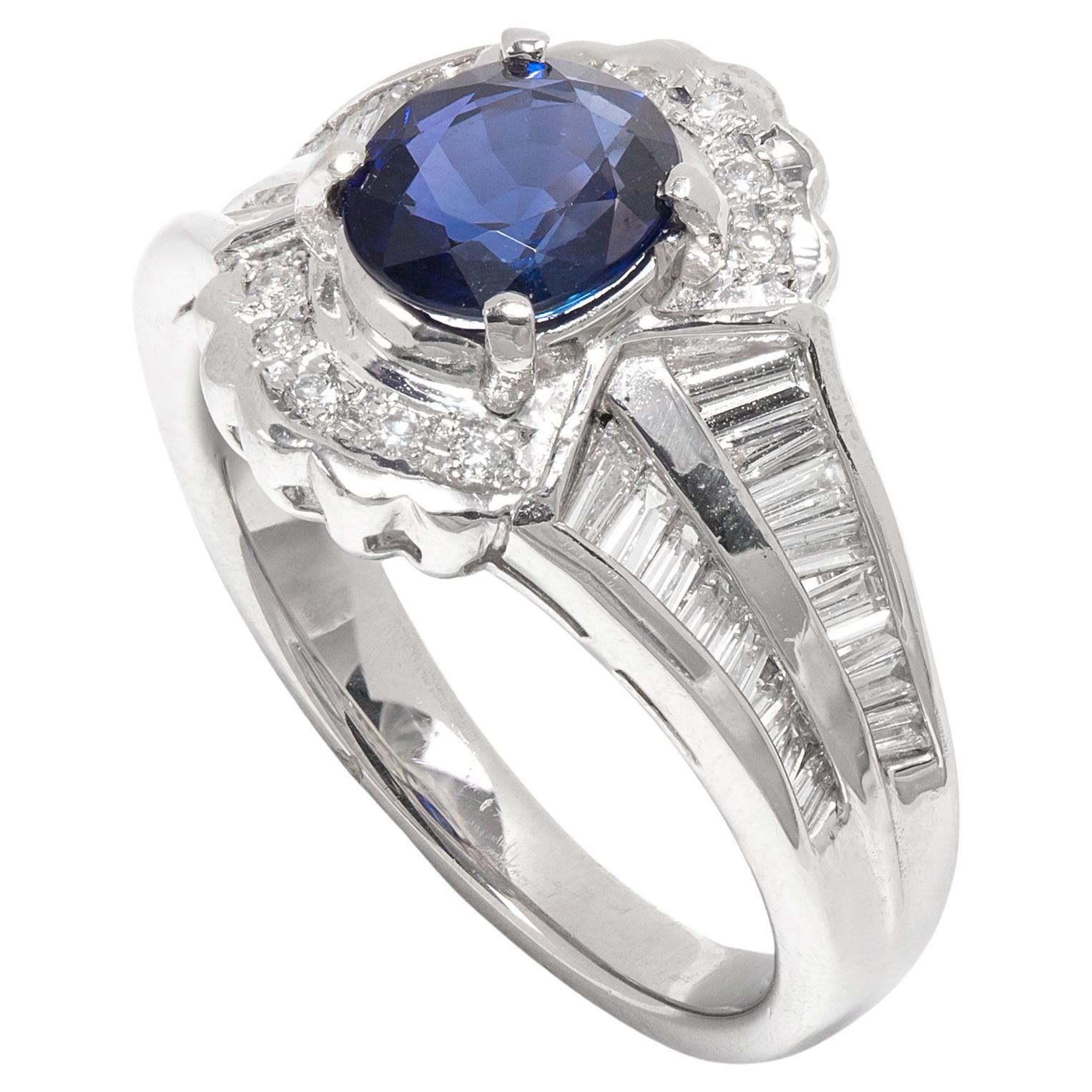 Magnificent color-change natural sapphire Diamond Platinum Ring at ...