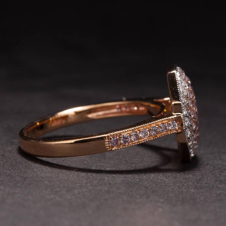.37 Total Carat Fancy Pink Diamond Cluster Ring For Sale at 1stDibs