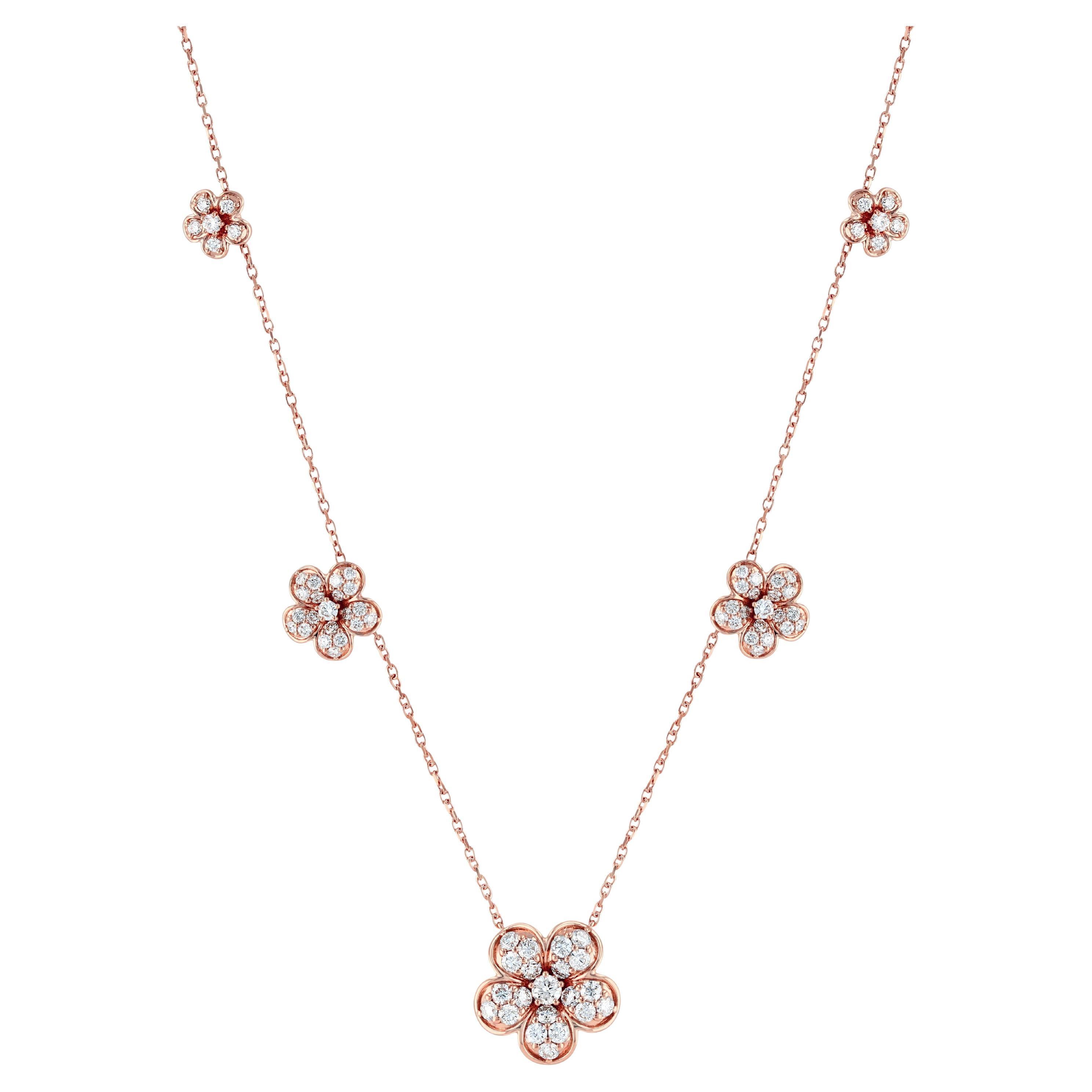 18k Rose Gold with Diamonds and Sterling Silver Monkey Duo Necklace For ...