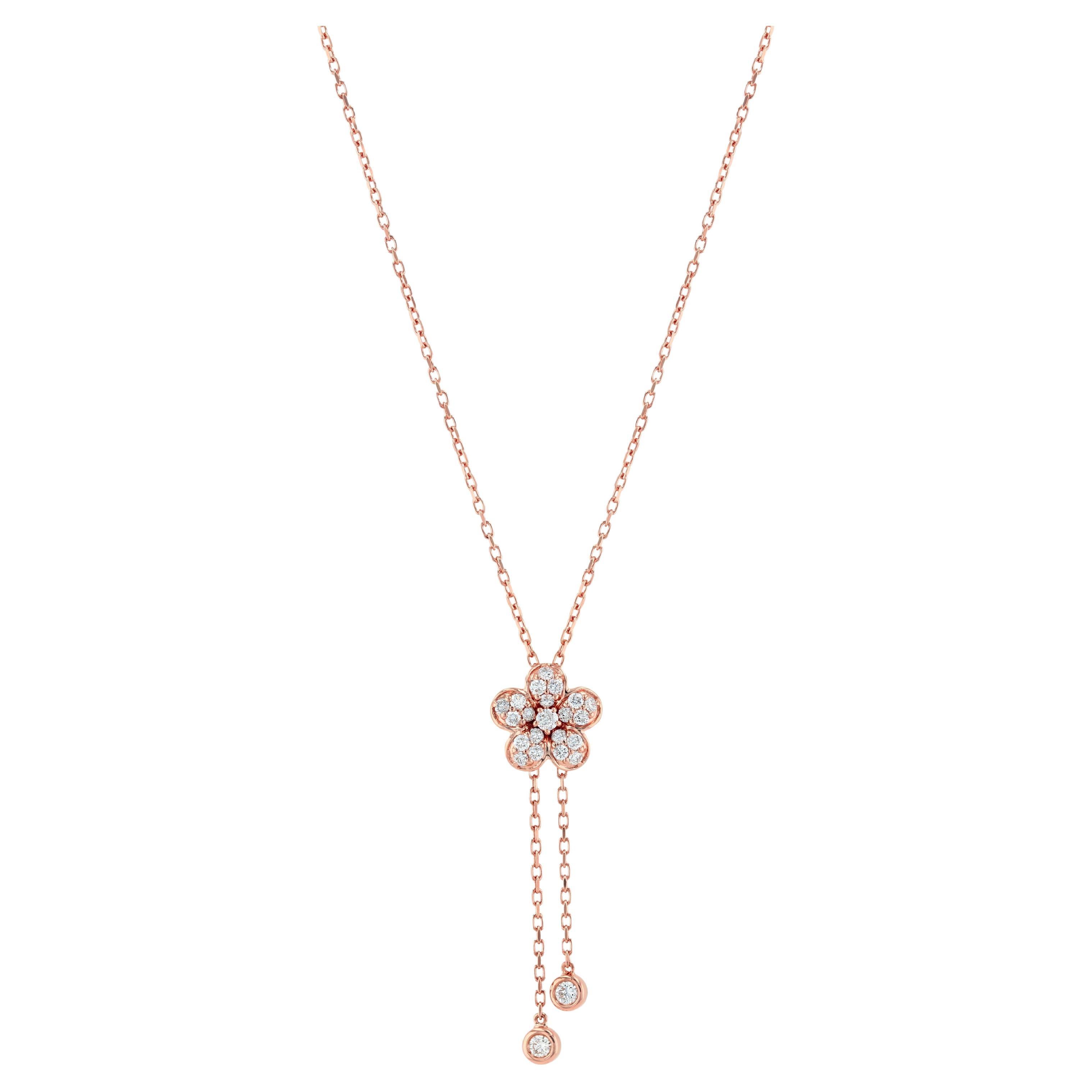 18k White Rose Gold with Tourmaline Pearl and White Diamonds Chain with ...