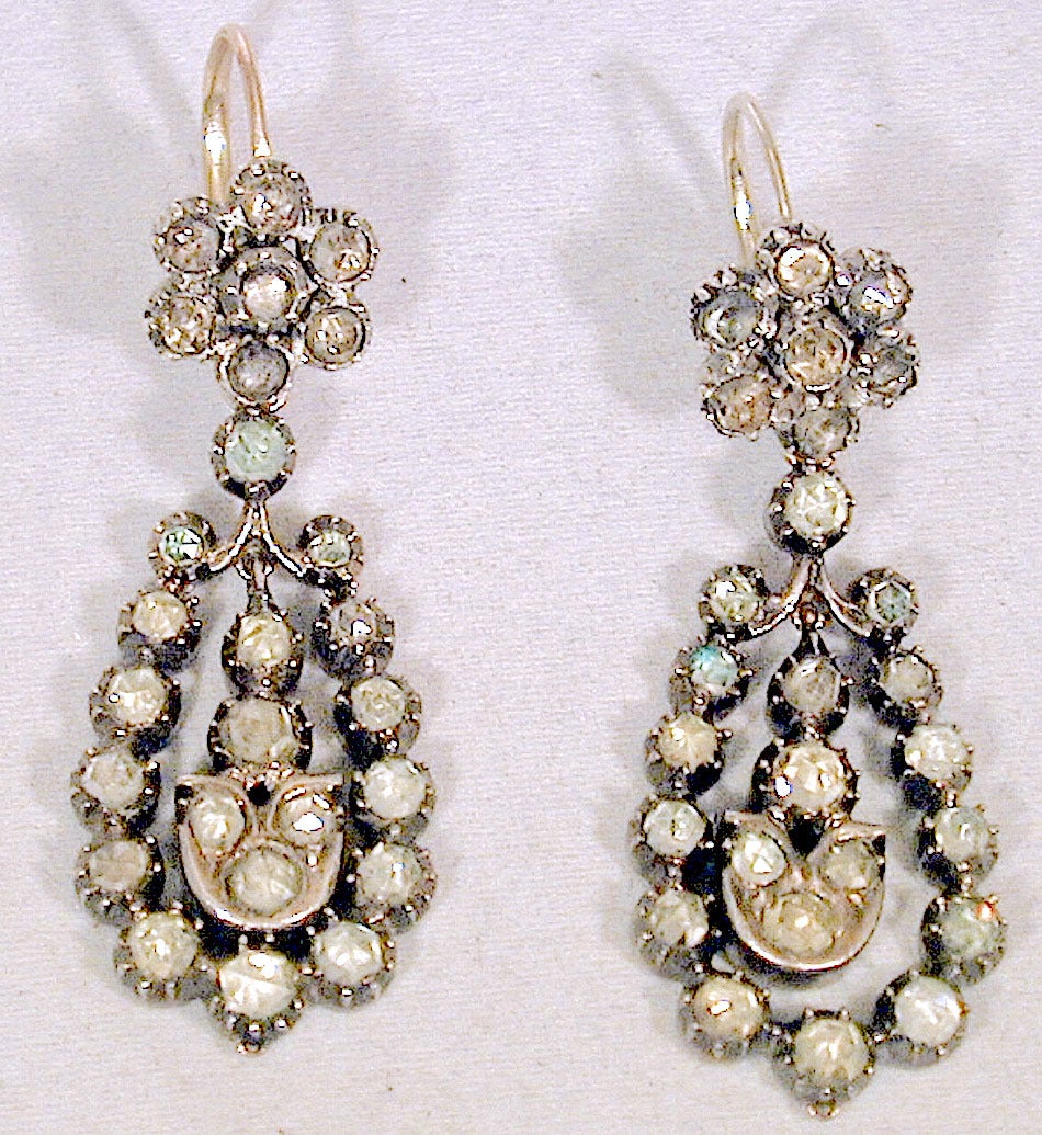 Antique Jargoon Earrings Set in Silver and Gold For Sale at 1stDibs ...